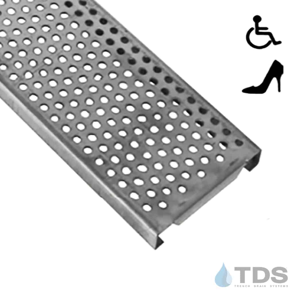 ABT 2452 | 4" Heel Proof/ADA Perf Stainless Steel Grates – Trench Drain