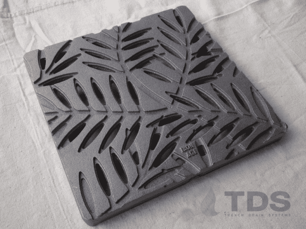 12″ x 20″ Deco Heel Proof Cast Iron Grate – Locust - Raw – Trench Drain