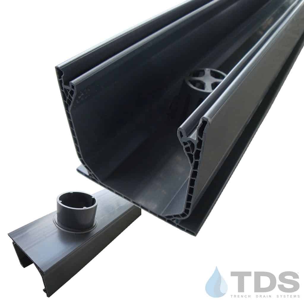NDS 550 Mini Channel 3" x 36" with Bottom Outlet – GRAY – Trench Drain