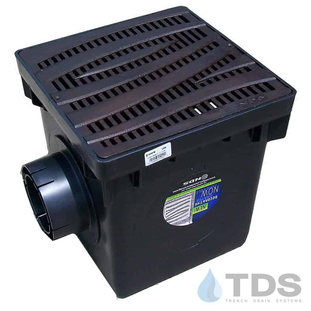 NDS 12" Catch Basin Kit with NDS Wave Grate | Baked on Oil Finish ...