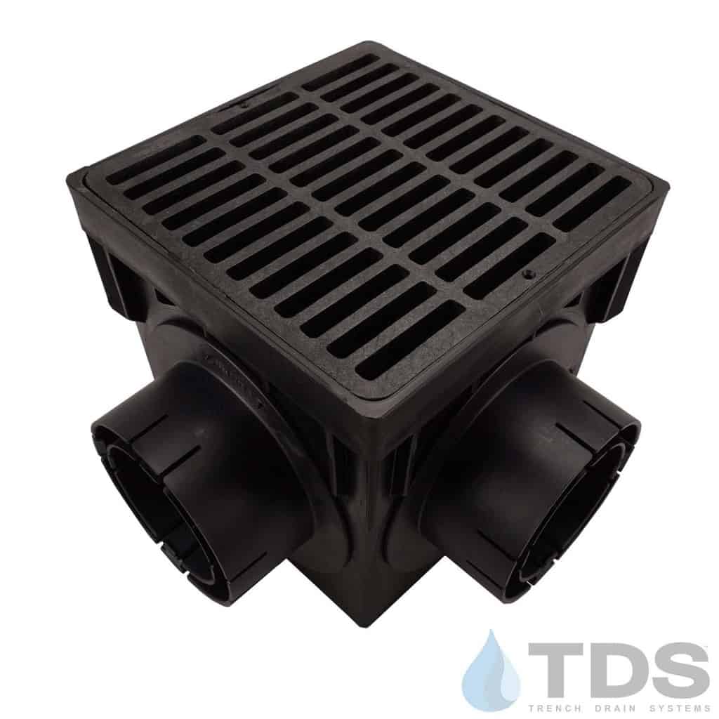 NDS 9" Catch Basin Kit with NDS Slotted Grate | Black – Trench Drain