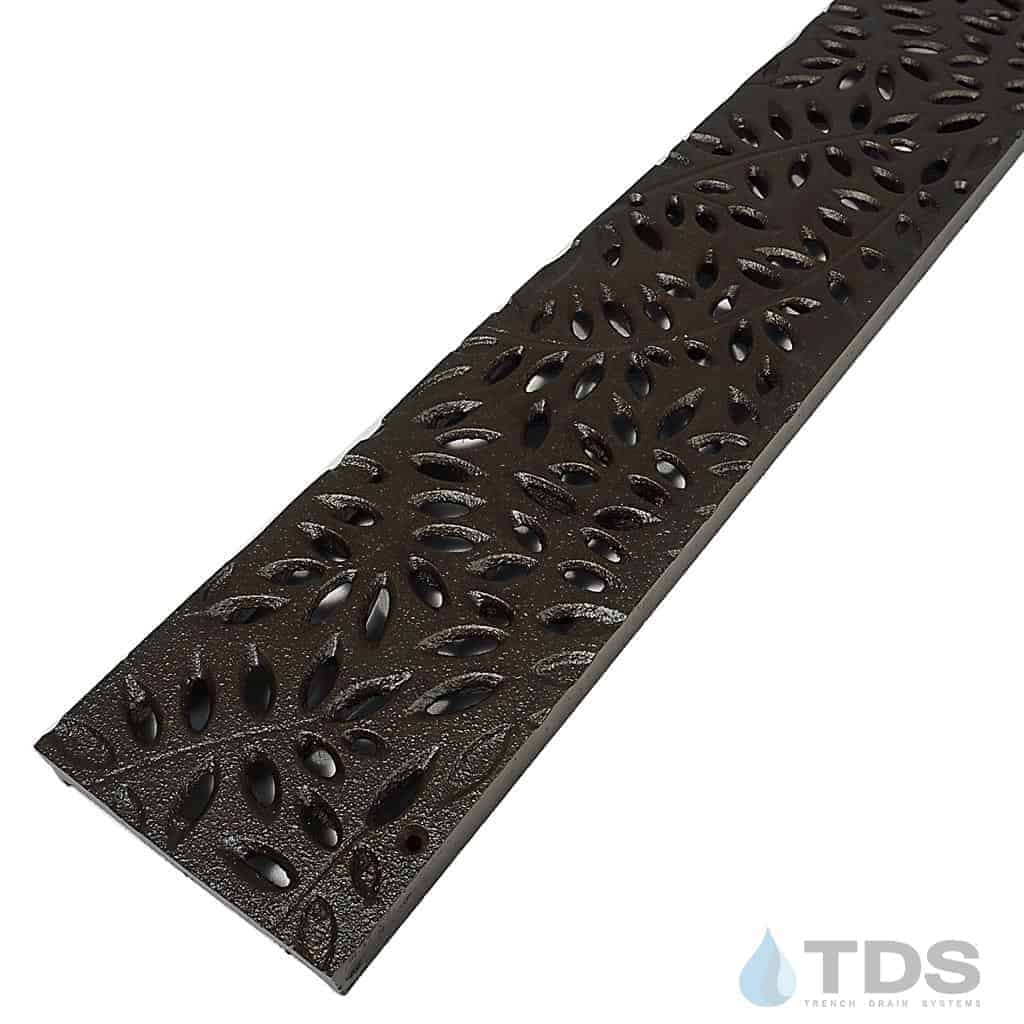 NDS 252CI-BF Class B ADA Compliant Botanical Cast Iron 4" x 24" Grate ...