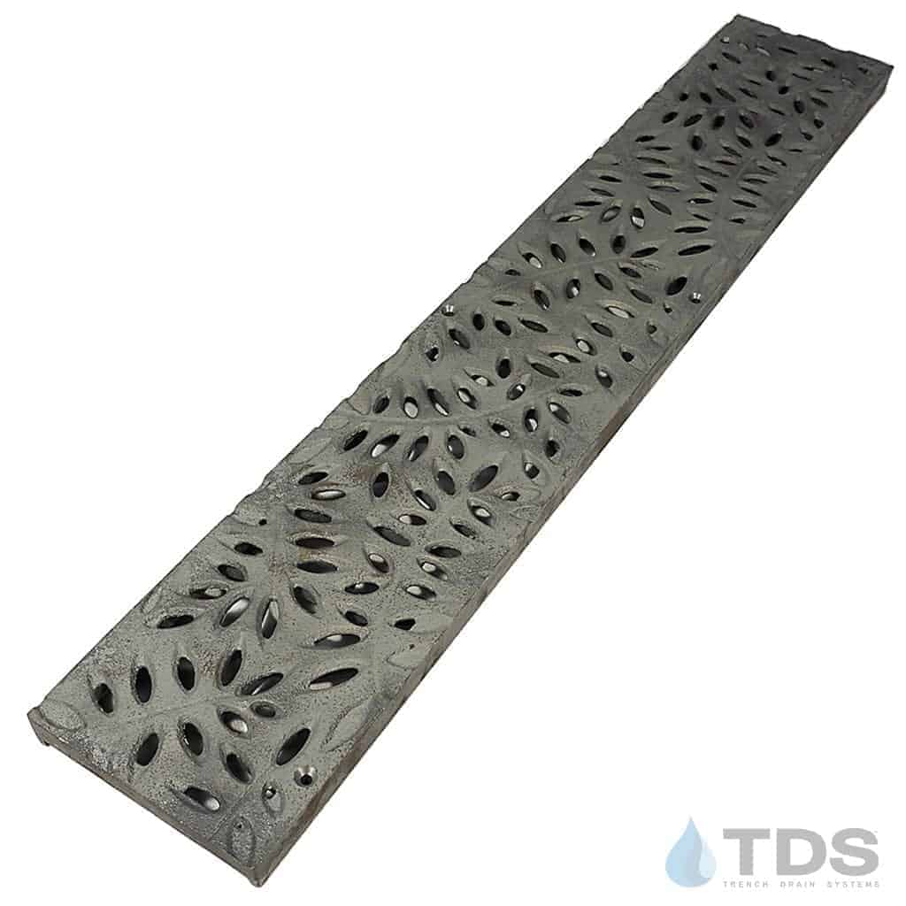 NDS 252CI Class B ADA Compliant Botanical Cast Iron 4" x 24" Grate - R ...