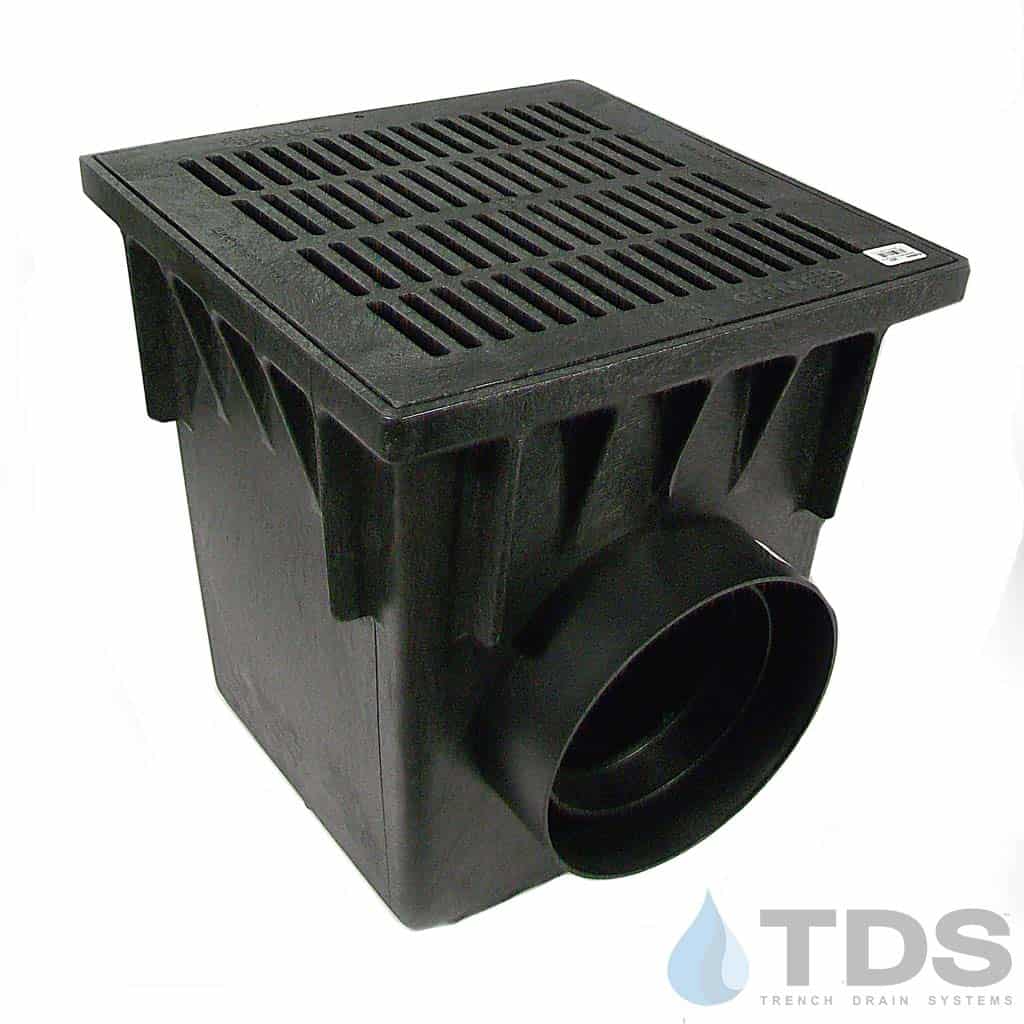 NDS 18" Catch Basin Kit with NDS Slotted Grate | Black – Trench Drain
